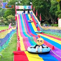 China Outdoor Rainbow Slide 7 Color Parallel Slide 50-100m Length for Amusement Park for sale