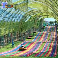 China Outdoor Rainbow Slide 7 Color Parallel Slide 50-100m Length for Amusement Park for sale