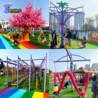 China Modular Non-Powered Children's Park Amusement Equipment 3.5m Cherry Blossom Swing Set for sale