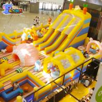 China Theme Park Inflatable Bouncy Castle with Slide for Kids 3-12 Years Outdoor Play for sale