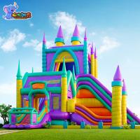 China Custom Inflatable Bouncy Castle Slide with Water Slide for Kids 3-12 Years Outdoor Park for sale