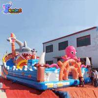 China Christmas Inflatable Bouncy Castle with Slide 8m x 6m x 4m for Kids Party for sale