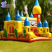 China Christmas Inflatable Bouncy Castle with Slide 8m x 6m x 4m for Kids Party for sale