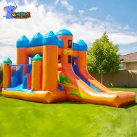 China Christmas Inflatable Bouncy Castle with Slide 8m x 6m x 4m for Kids Party for sale