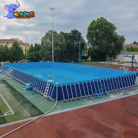 China Commercial PVC Steel Frame Swimming Pool 300m² Custom Size Galvanized Steel for sale