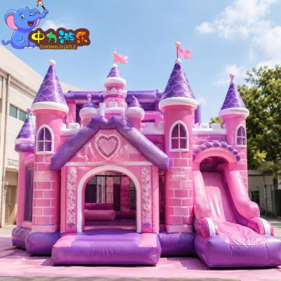 China Custom Princess Inflatable Castle Bounce House 0.5mm PVC for Kids Parties for sale
