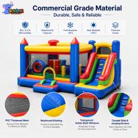 China Commercial Jungle Theme Inflatable Castle Bounce House with Slide 0.55mm PVC for sale