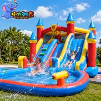 China Commercial Inflatable Water Castle with Slide 15m Custom PVC Bounce House for Parks for sale