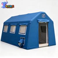 China Blue Inflatable Medical Service Shelter Waterproof PVC Air Beam Tent Mobile Care Room Custom Supplier for sale