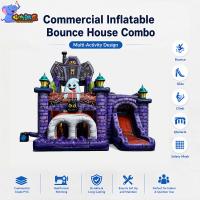China Custom Halloween Commercial Inflatable Obstacle Course With Slide Pumpkin Haunted House Theme for Event Rental and Amusement Projects for sale