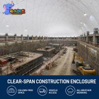 China 100m Clear-Span Air-Supported Urban Deep Excavation Shelter Tent with PVC Membrane for Dust Control & All-Weather Construction for sale