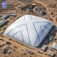 China High Wind-Load Coastal Inflatable Excavation Air Dome with Reinforced Steel Cable Net for Typhoon-Prone Foundation Pits for sale