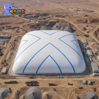 China High Wind-Load Coastal Inflatable Excavation Air Dome with Reinforced Steel Cable Net for Typhoon-Prone Foundation Pits for sale