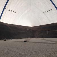 China High Wind-Load Coastal Inflatable Excavation Air Dome with Reinforced Steel Cable Net for Typhoon-Prone Foundation Pits for sale
