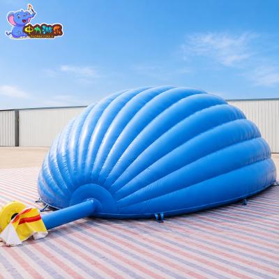 China 2-8 Person Outdoor Inflatable Shell Tent Blue Moisture Proof PVC 6-Level Wind Resistance for sale