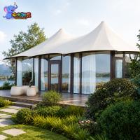 China OEM Permanent Tarpaulin Safari Tent Glamping Resort Hotel Room 4m x 6m for sale