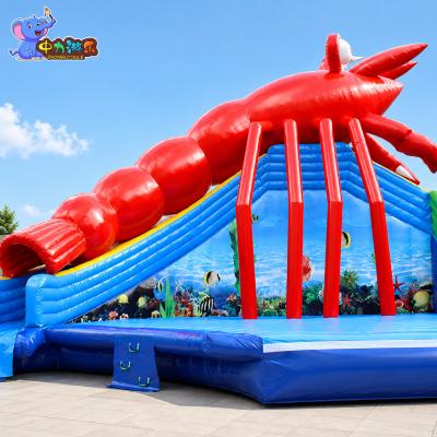 China Inflatable Water Slide Lobster Shaped PVC Bounce Slide for Outdoor Park 2.5m Height for sale