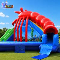 China Inflatable Water Slide Lobster Shaped PVC Bounce Slide for Outdoor Park 2.5m Height for sale