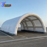 China Custom Giant Inflatable Tent Air Beam Vehicle Bay with Wide Entrance for Fleet Parking, Car Dealership Staging, Temporary Service Garage and Commercial Projects for sale