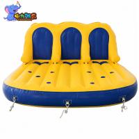 China Commercial Multi-Rider Inflatable Towable Tube with Individual Backrests, Reinforced Tow Points for Resort, Lake, Marina and Boat Rental for sale