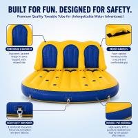 China Commercial Multi-Rider Inflatable Towable Tube with Individual Backrests, Reinforced Tow Points for Resort, Lake, Marina and Boat Rental for sale