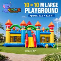 China Commercial Inflatable Castle Slide 10×10M Multi-Activity Bounce House Playground for Rental Parks & Events for sale
