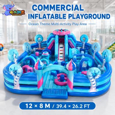 China Ocean Theme Inflatable Castle Slide 12×8M Commercial Multi-Activity Playground for Indoor Play Centers for sale