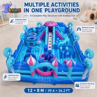 China Ocean Theme Inflatable Castle Slide 12×8M Commercial Multi-Activity Playground for Indoor Play Centers for sale
