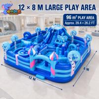 China Ocean Theme Inflatable Castle Slide 12×8M Commercial Multi-Activity Playground for Indoor Play Centers for sale