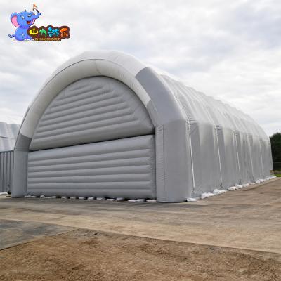 China Giant Inflatable Tent Sealed Air Rib Warehouse Shelter for Industrial Storage Equipment Protection and Temporary Worksites for sale