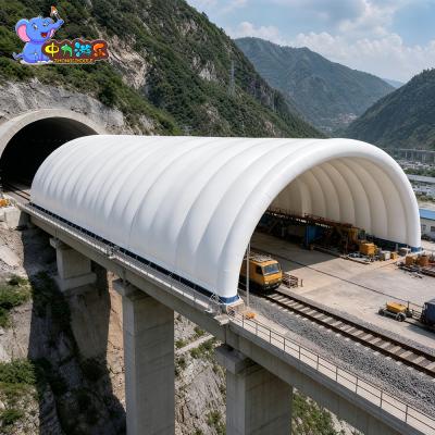 China Giant Inflatable Railway Construction Shelter Sealed Air Rib Tent for Bridge Deck Tunnel Track Installation and Engineering Worksites for sale