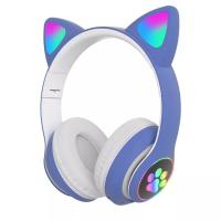 China Black Bluetooth Cat Headphones , Foldable Wireless Bluetooth Headphones for sale