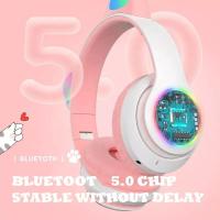 China Black Bluetooth Cat Headphones , Foldable Wireless Bluetooth Headphones for sale