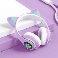 China Black Bluetooth Cat Headphones , Foldable Wireless Bluetooth Headphones for sale