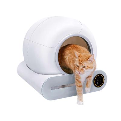 China 2 Level Self Cleaning Cat Litter Trays 65L-76L Rectangle Shape With Large Litter Boxes for sale