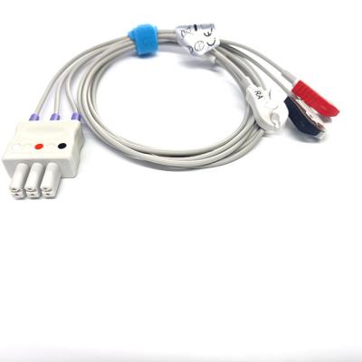 China Mindray Datascope Simens ECG Cables And Leadwires 3 Leads Clip End for sale