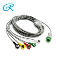 China Compatible Nihon Kohden 5 Lead ECG Cable With 12 Pin Input Connector for sale