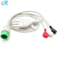 China Comen C100a Telemetry 3 Lead ECG Cable Snap 12pin Connector 1m / 3ft for sale