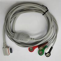 China Light Portable Ge ECG Cables , One Piece TPU 5 Lead Ecg Cable With Snap for sale