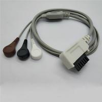China Monitoring Holter ECG Cable DR200 / 300 3 Lead Patient Cable With Snap for sale