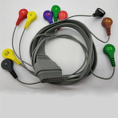 China Anti Defibrillation Edan Holter ECG Cable 16 Pin 10 Leads Medical Ecg Cable Snap for sale