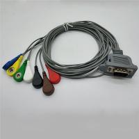 China DMS Compatible Holter ECG Cable 7 Leads 15 Pin With Leadwires Snap Durable for sale
