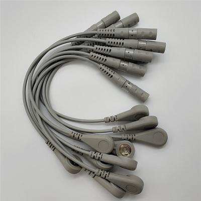 China Banana Convers Screw Button Ecg Trunk Cable , Gray Ekg Lead Wires for sale
