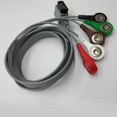 China Hp Digitrak XTHolter ECG Cable 5 Leads Snap Type With Leadwires 91cm Length for sale