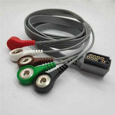 China 5 Lead Holter Patient Cable For ECG Machine , Gray Holter Monitor Device for sale