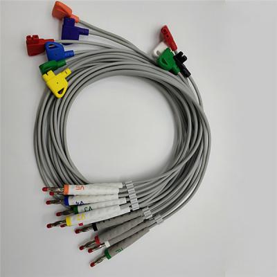 China 10 Leads PH ECG Trunk Cable Recorder , Banana Medical Ekg AHA Standard for sale