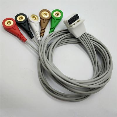 China Medical Material Leads Cables , 78cm Gray Ecg Electrode Cable 6 Months Warranty for sale