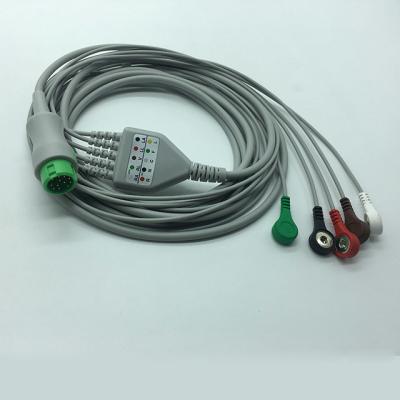 China Mindray 5 Lead ECG Cables And Leadwires For ECG Monitor AHA Cable Color Coding for sale