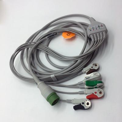 China Colin Compatible 5 Lead Ecg Cable , Gray Patient Cable For ECG Machine for sale