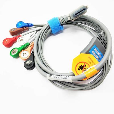 China Anti Electricity Patient Holter ECG Cable Compatible Bionmedical 7 Leads Snap Style for sale